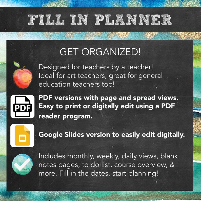 Fill in Teacher Planner: Digital, Print, Google Slide, Print What You ...