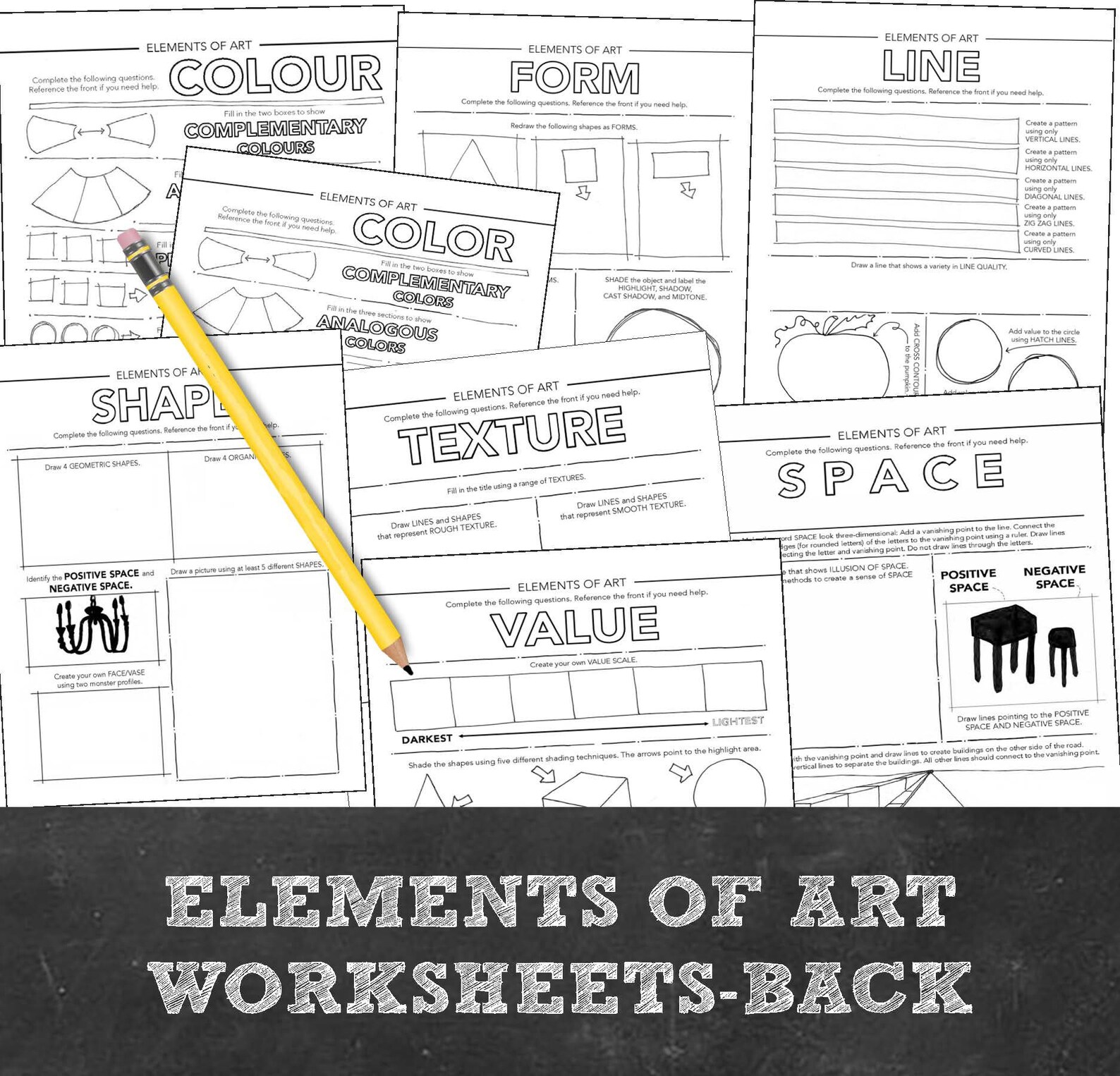 Middle, High School Introduction to Art Notebook: 30 Handouts ...