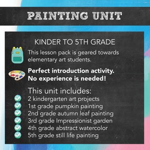 Elementary Art Painting Unit: 7 Projects for K to 5th Grade Art ...