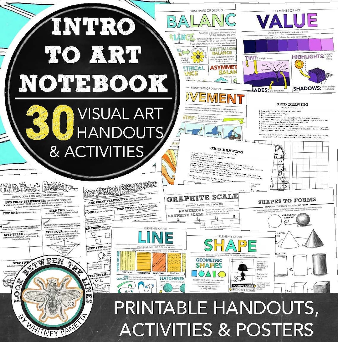 Middle, High School Introduction to Art Notebook: 30 Handouts ...