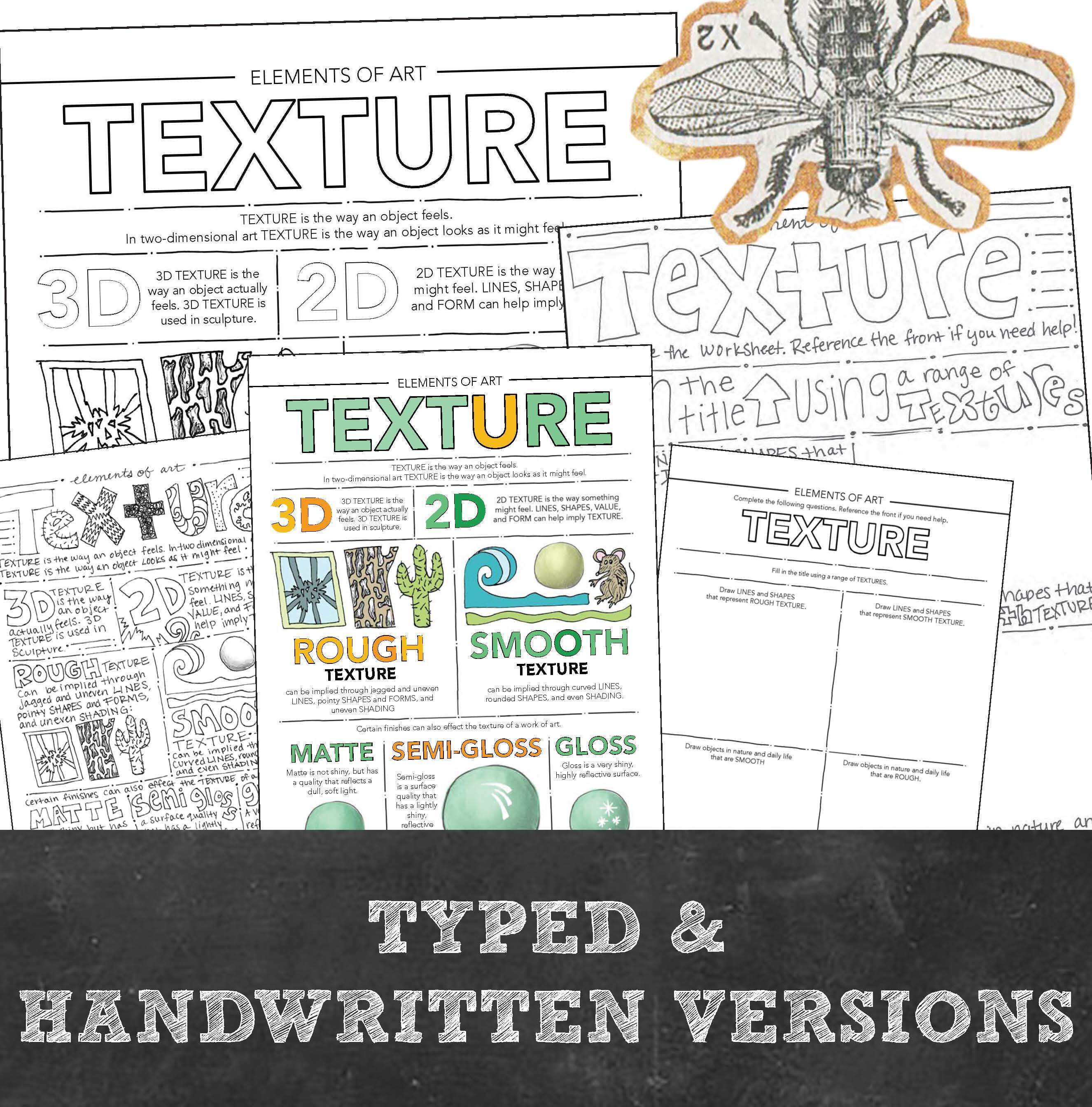 Element Of Art Texture Worksheet