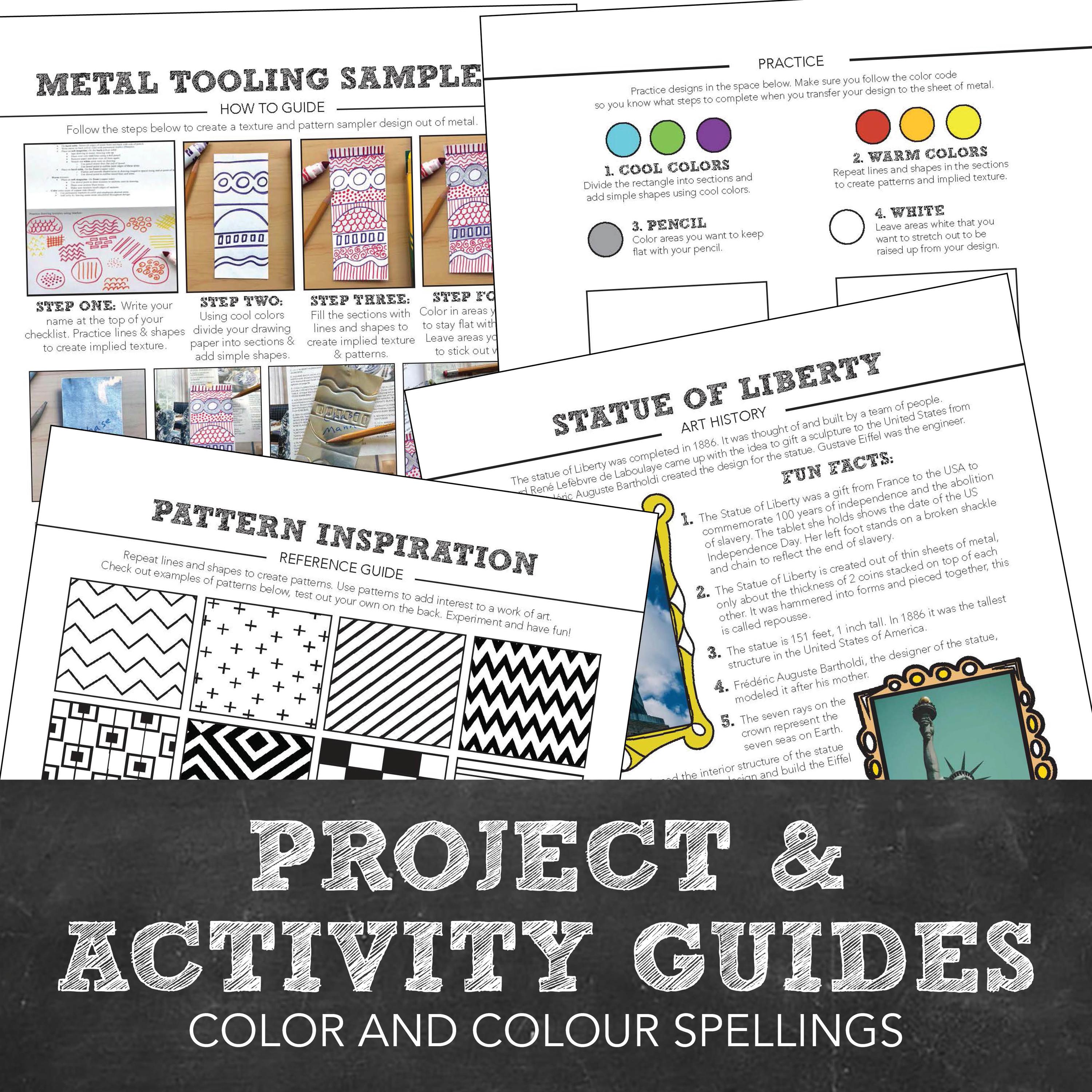 Middle School Art Project, Elementary Art Lesson Metal Tooling Activity ...