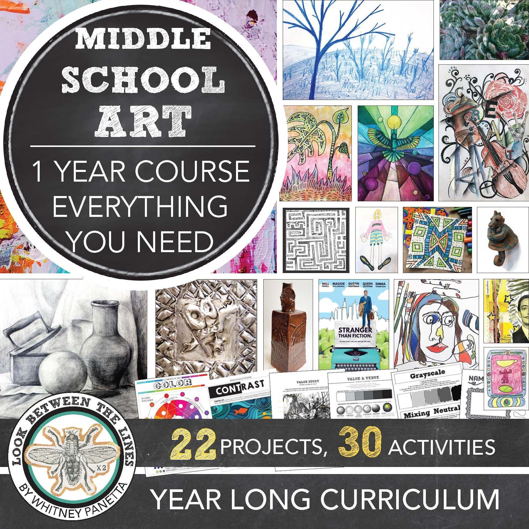 Art Lessons and Curriculum for Elementary or Middle School Art Course W ...