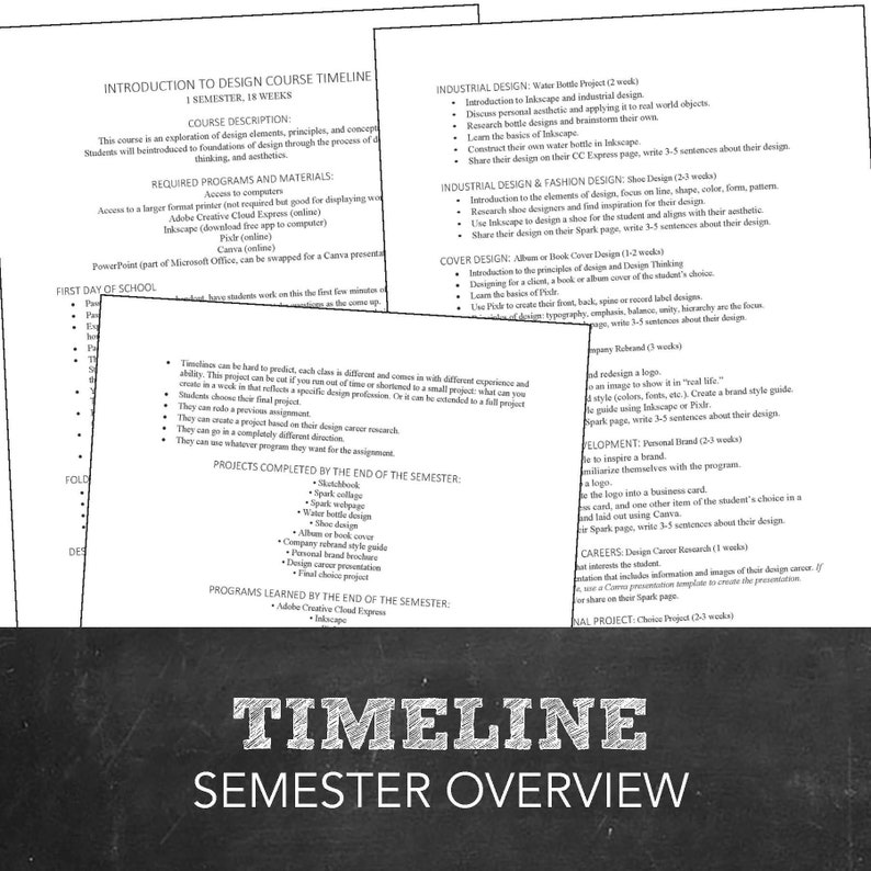 Middle High School Art Intro to Graphic Design Semester Curriculum Free ...