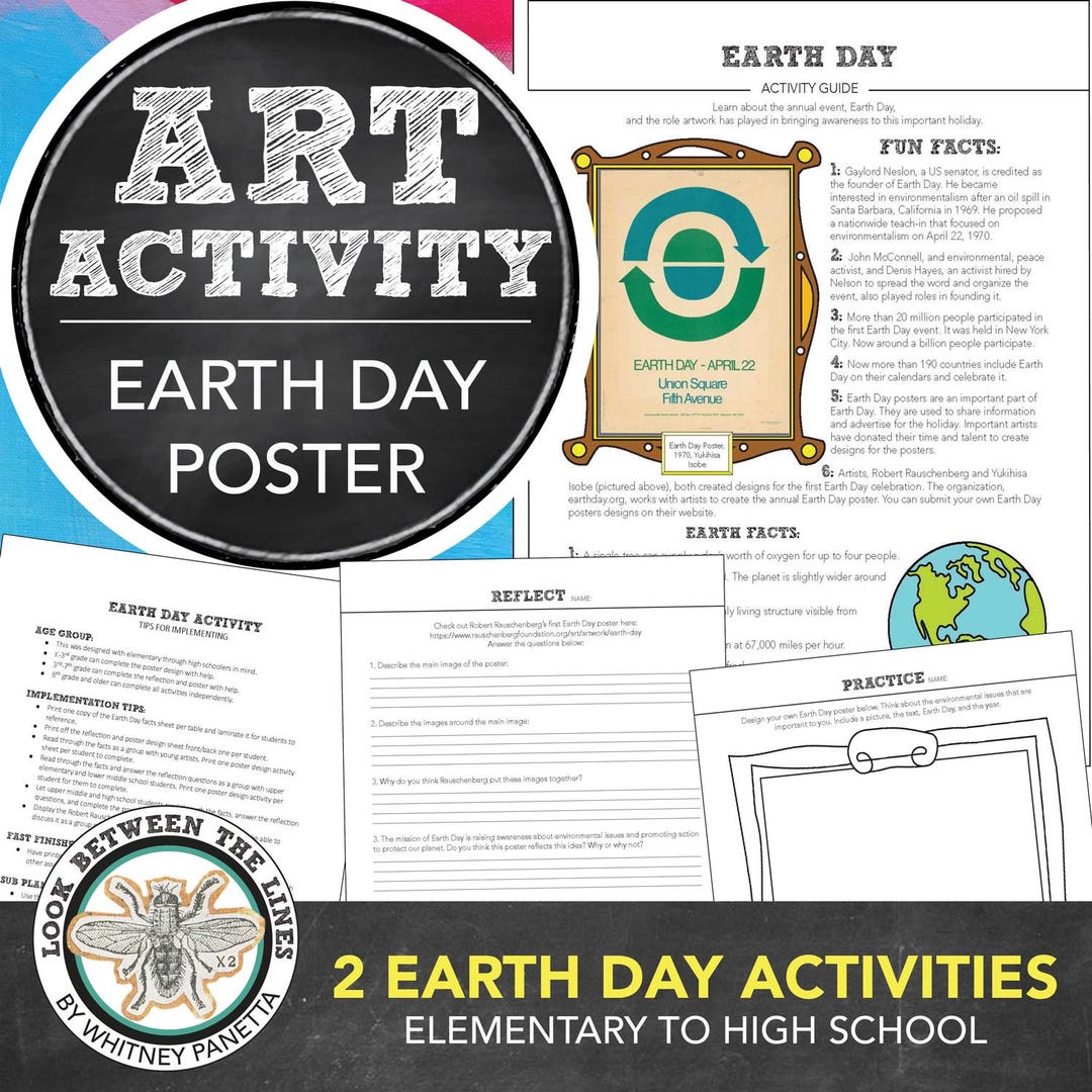 Earth Day Art Activity: Earth Day Art Poster Elementary, Middle, High ...