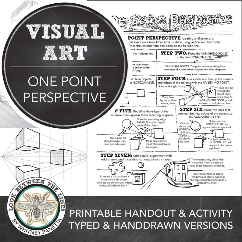 One Point Perspective Art Activity & Worksheet (printable) - Etsy