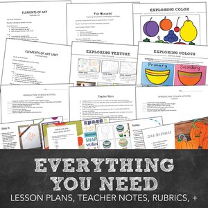 Kindergarten Art Curriculum: Fall Semester, 18 Weeks - Etsy