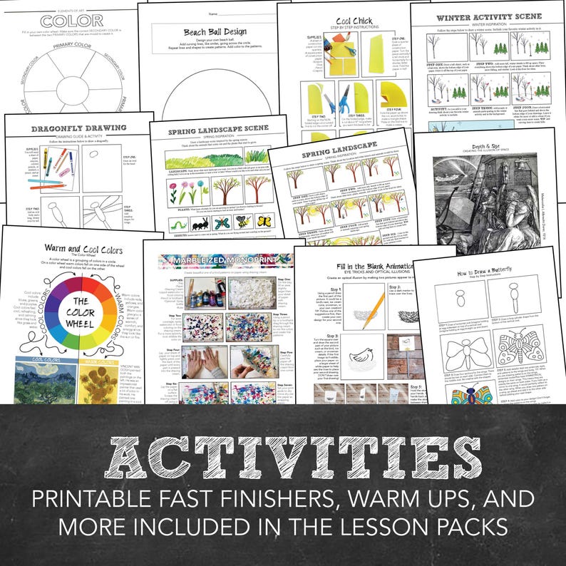 Elementary Spring Art Project Pack: 7 Lessons, 5 Projects - Etsy