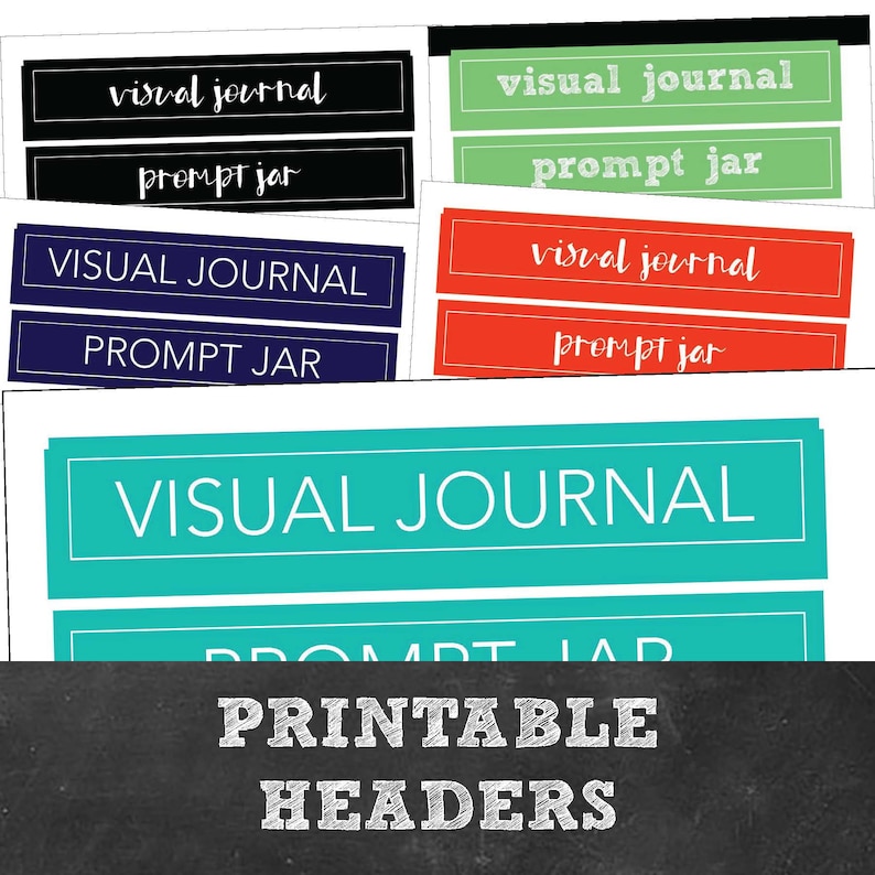 Visual Journal Prompt Jar, Printable Topics: Middle or High School ...