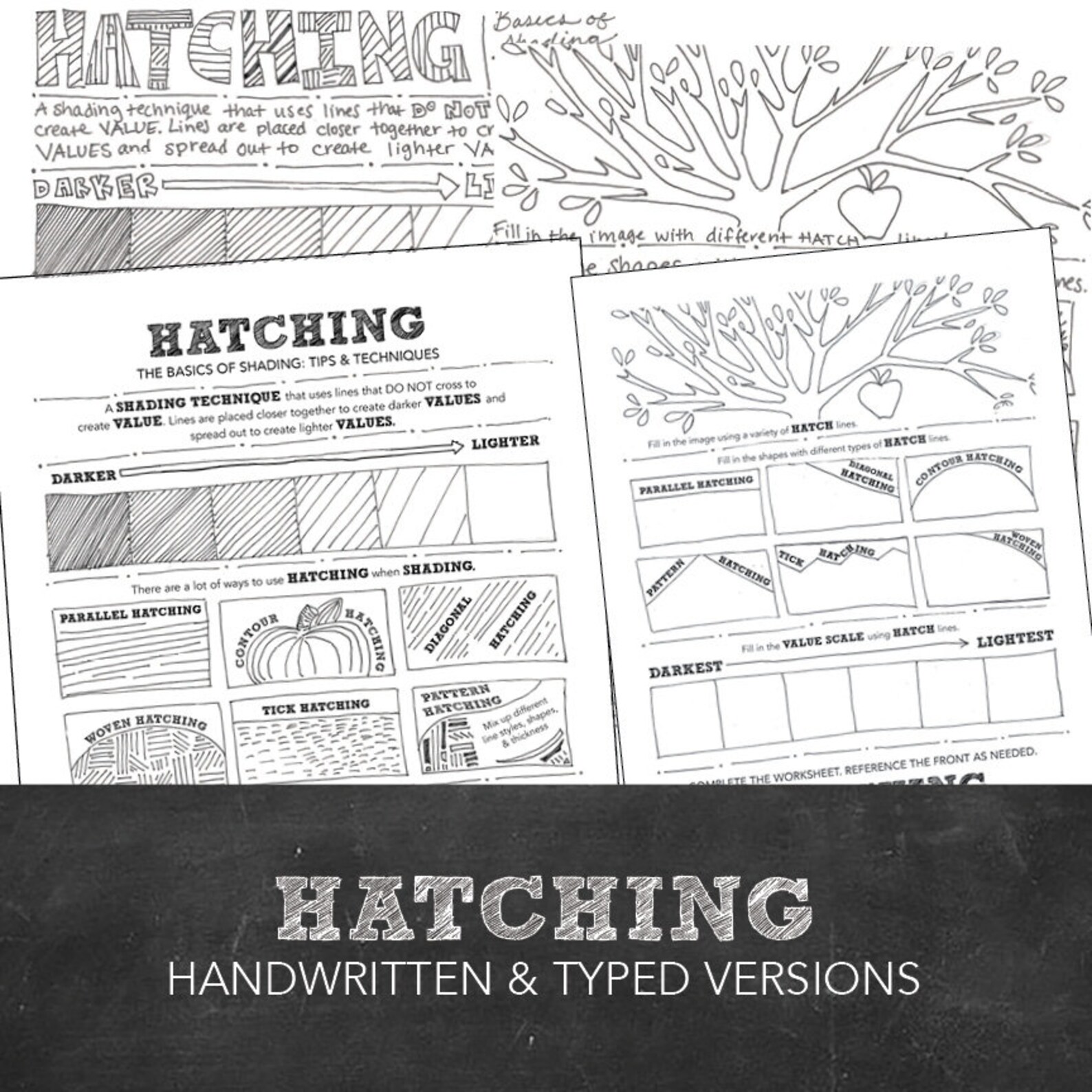 Shading Worksheets: Middle & High School Art (printable) - Etsy