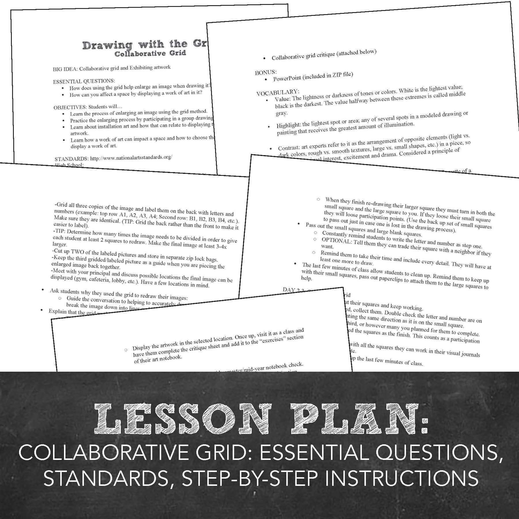 Grid Method Drawing Unit 3 Grid Drawing Projects For Middle Etsy