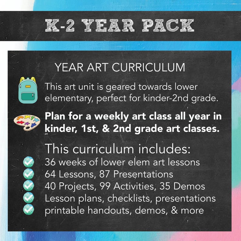 Elementary Art Curriculum Kindergarten Art, 1st, 2nd Grade Art Projects ...