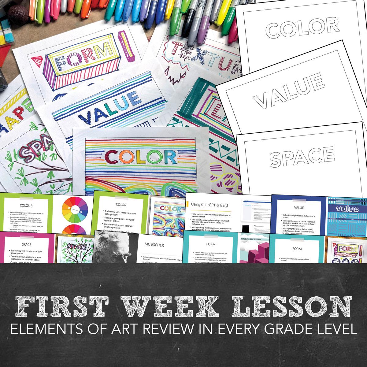 Elementary Art Curriculum: First 9 Weeks, K-5 Art Projects - Etsy