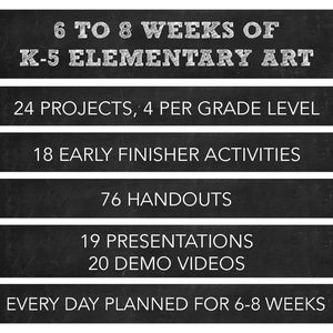 Elementary Visual Art Curriculum: 24 Grab & Go, Sub Plans, Lessons ...