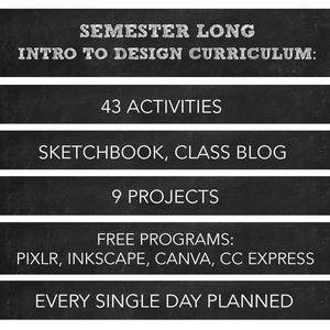 Middle High School Art Intro to Graphic Design Semester Curriculum Free ...