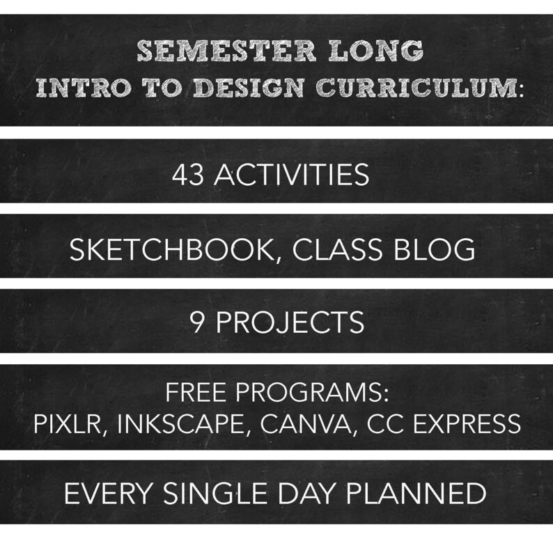 Middle High School Art Intro to Graphic Design Semester Curriculum Free ...