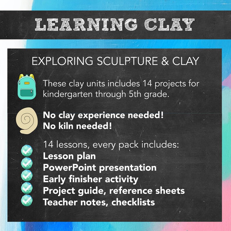 Air Dry Clay Elementary Art Curriculum: 2 Units, 14 Projects - Etsy
