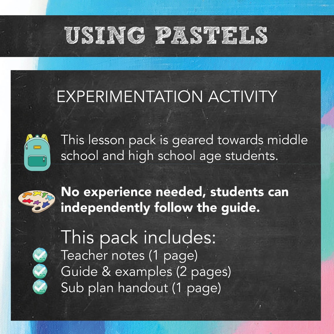 Pastel Activity: How to Use Pastels Guide, Directed Drawing, Art Lesson ...
