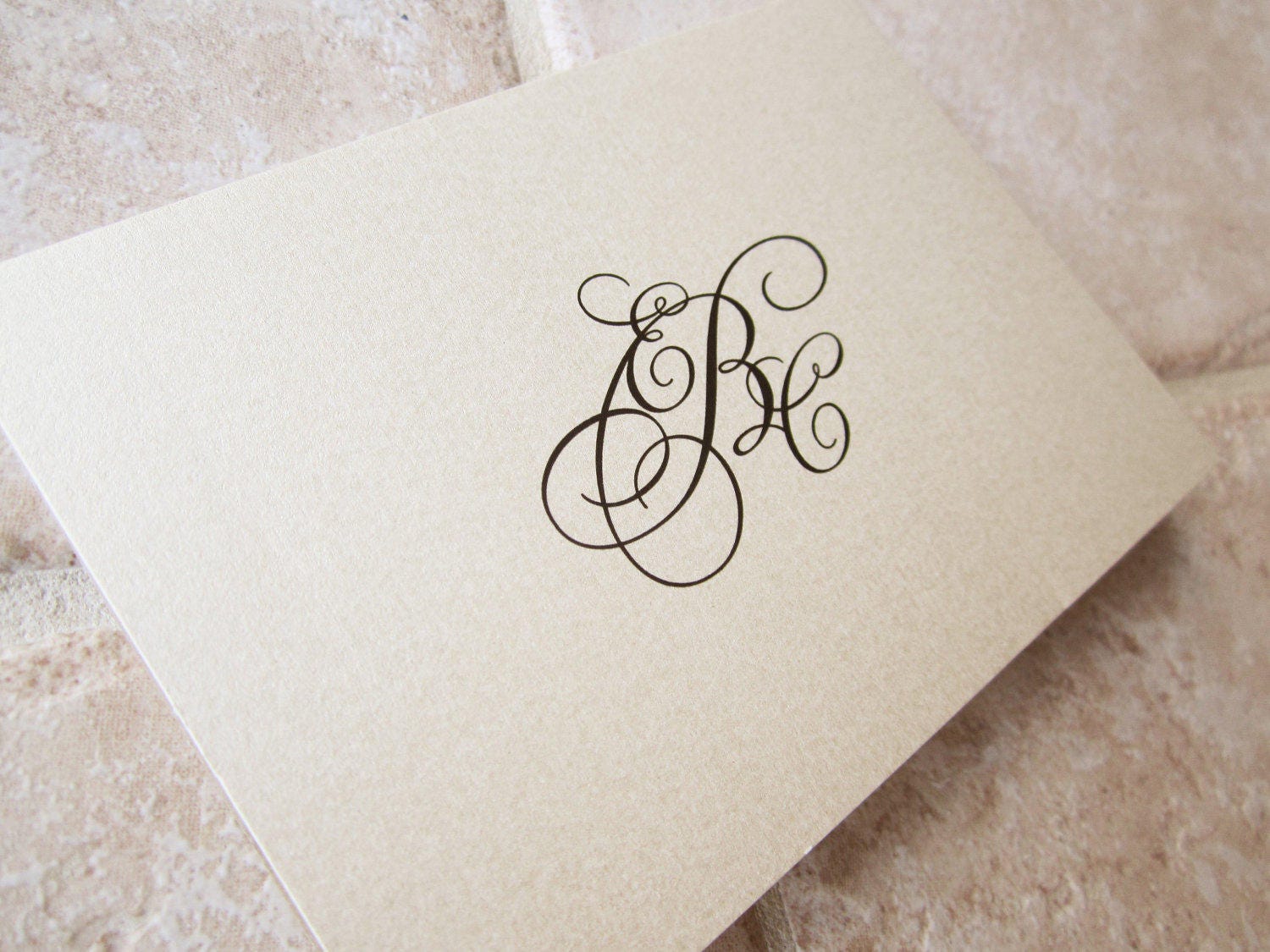 150 Classic Monogram Script Personalized Thank You Note - Etsy