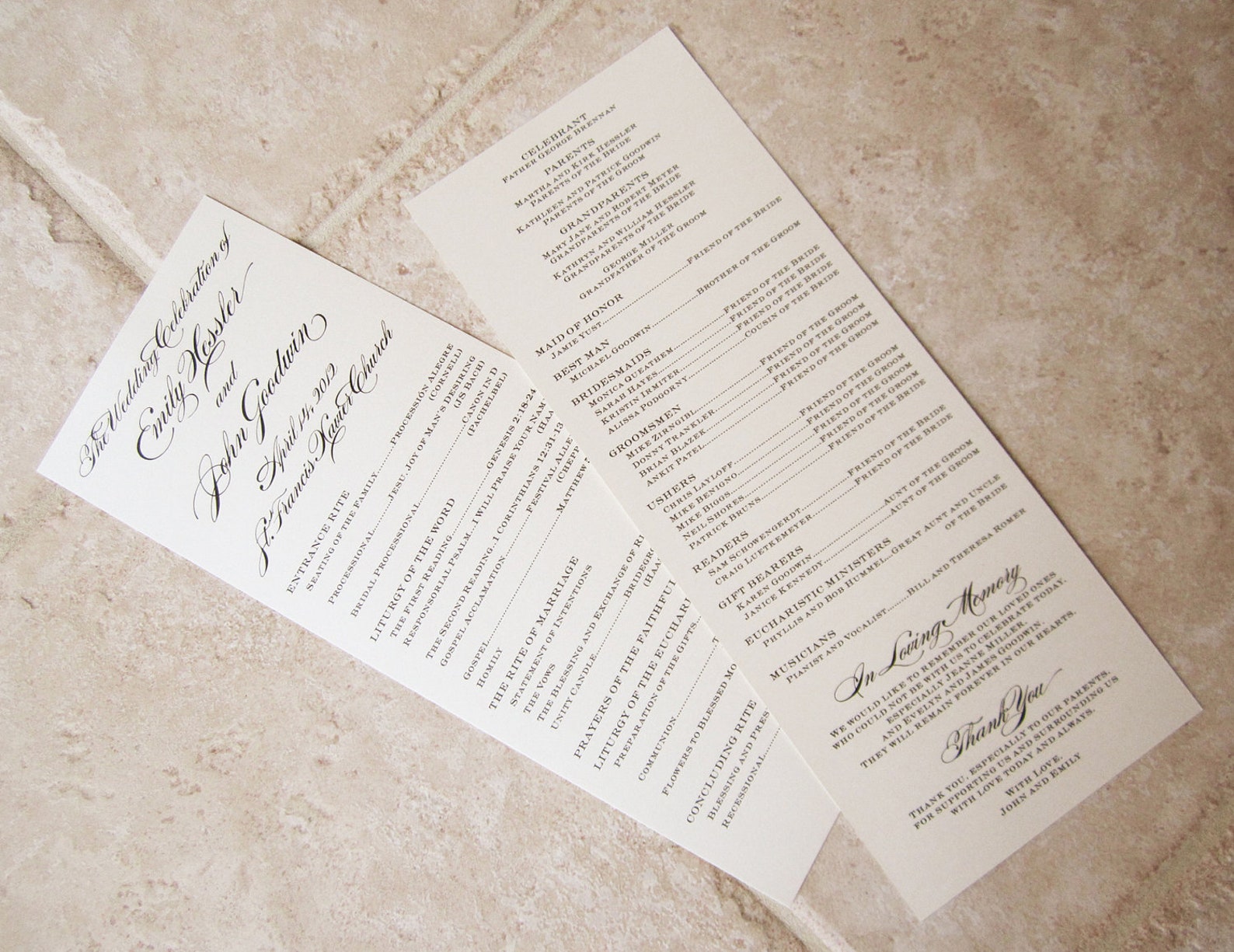 100 Formal Wedding Program Floral Script Tea Length - Etsy