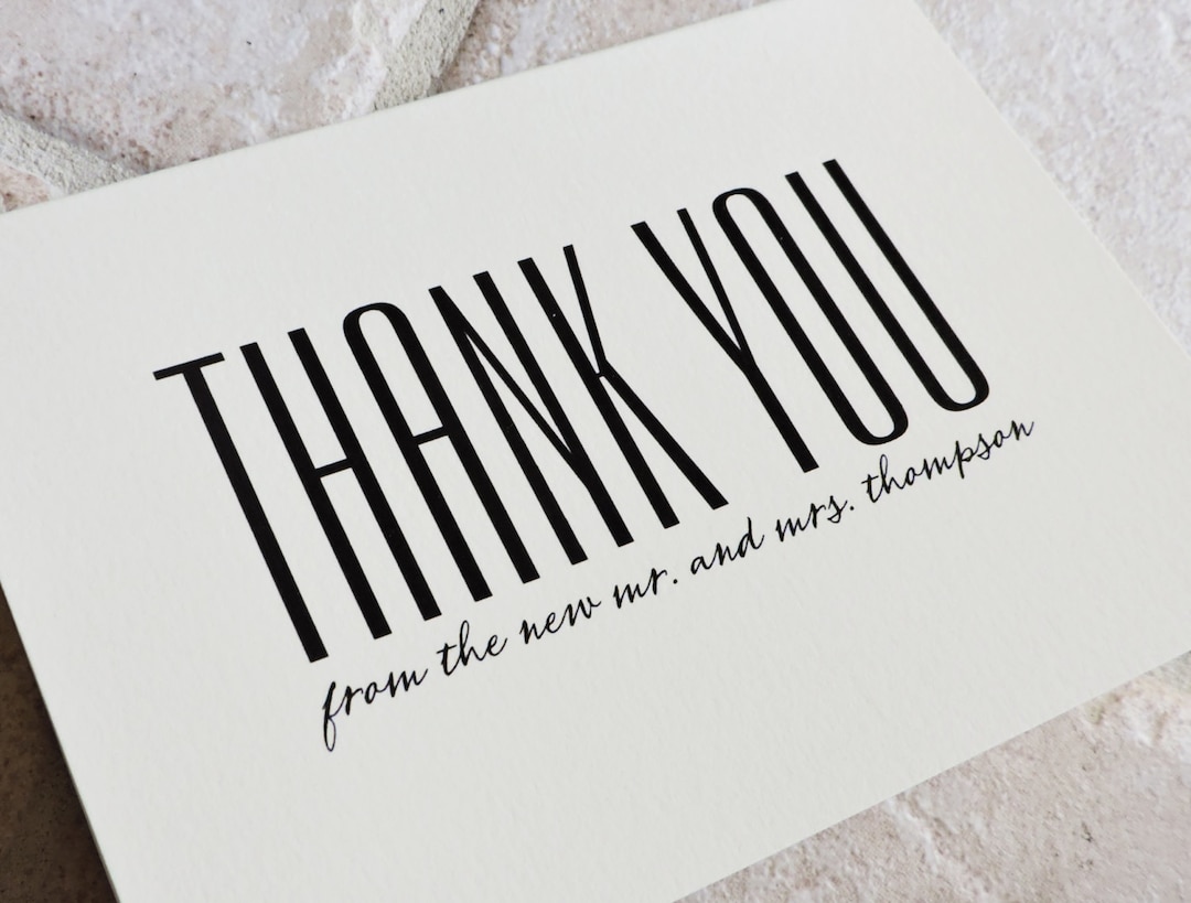50 Thank You From the New Mr Mrs Note Card - Simply Vogue - Etsy