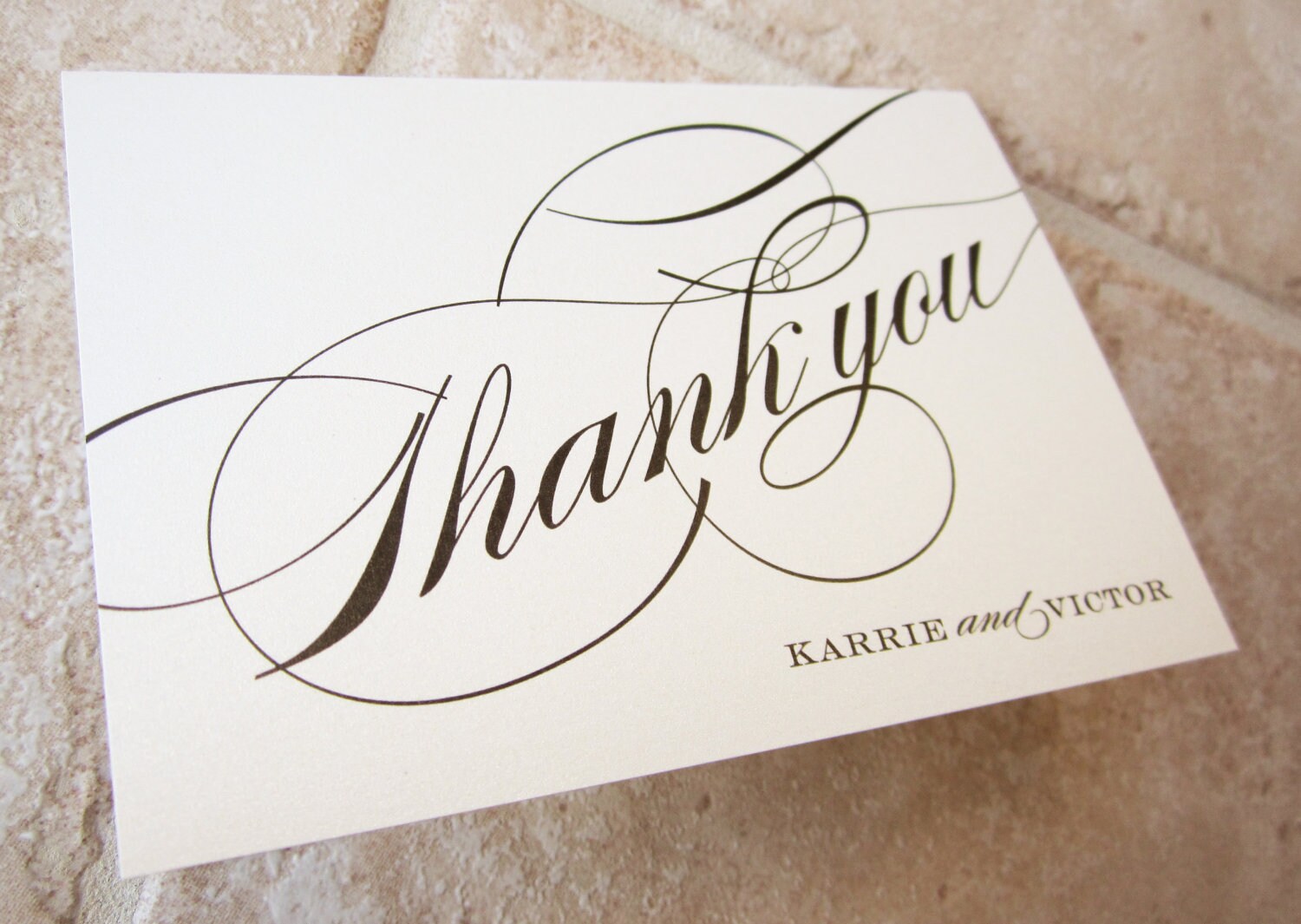 Formal Script Personalized Thank You Wedding or Couples Note Card - Etsy