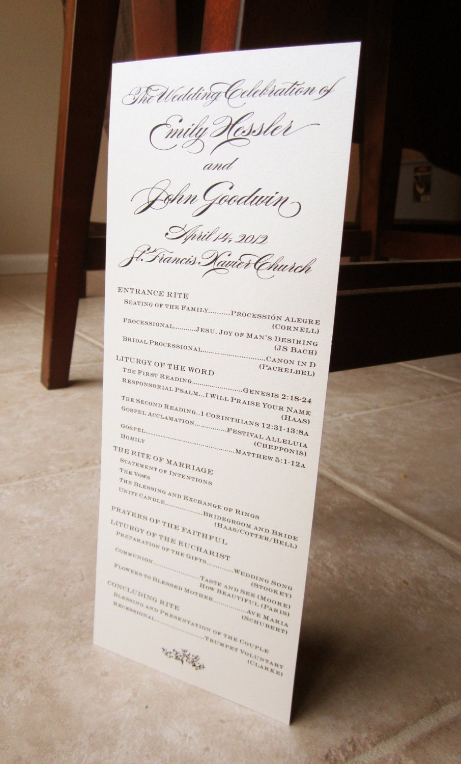 100 Formal Wedding Program Floral Script Tea Length - Etsy