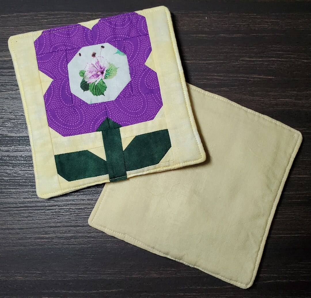 Purple Flower Hot Pads, 6-inch Set of 2 - Etsy
