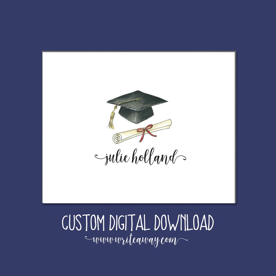 Graduation Note Cards | Personalized | Printable | Graduation Cap ...