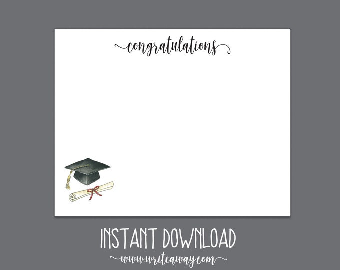 Printable Graduation Note Cards Graduation Digital Download graduation ...