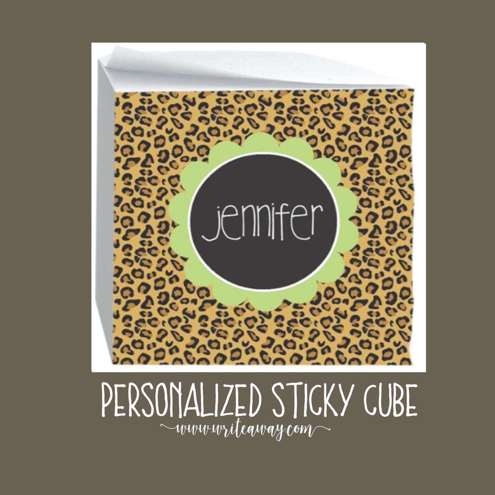 Leopard Custom Sticky Note Cube Sticky Notes Personalized Notepad - Etsy