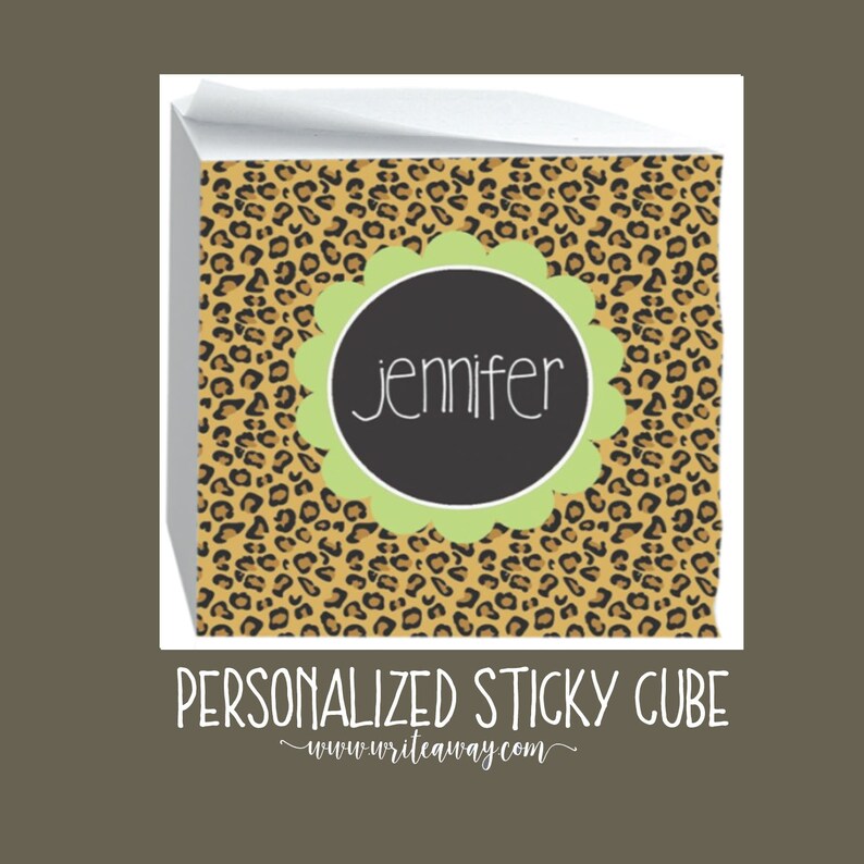 Leopard Custom Sticky Note Cube Sticky Notes Personalized Notepad - Etsy