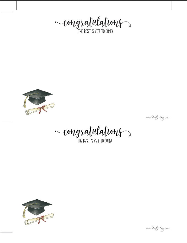 Printable Graduation Note Cards Graduation Digital | Etsy