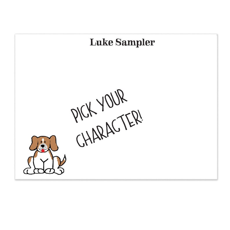 Pick Your Character Boy Note Cards Personalized Note Cards Stationery ...
