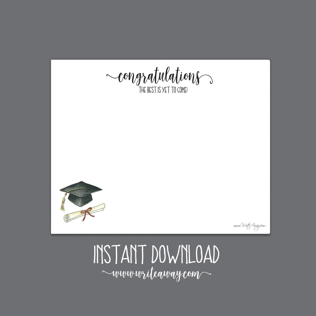 Printable Graduation Note Cards | Graduation | Digital Download ...