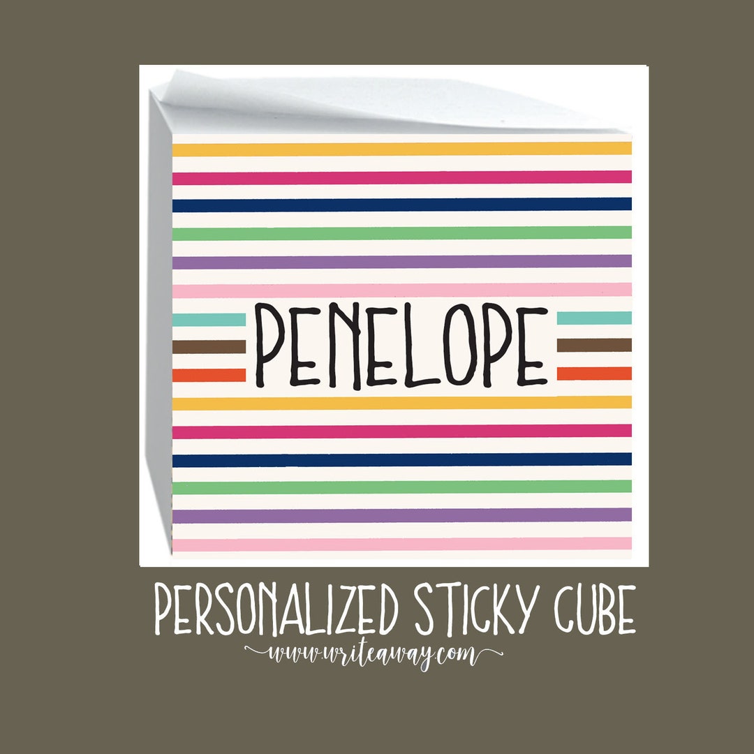 Colorful Stripes Personalized Sticky Note Cube Post Note Sticky Notes ...