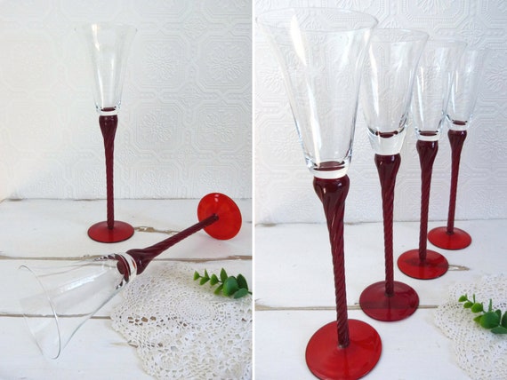 Giant Blown Glass Champagne Flutes Etsy