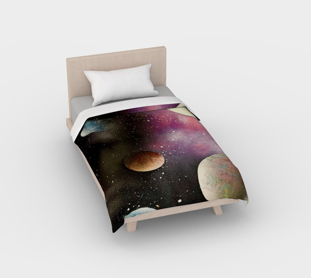 Planets Duvet Cover Cotton Outer Space Stars Galaxy Nebula Universe ...