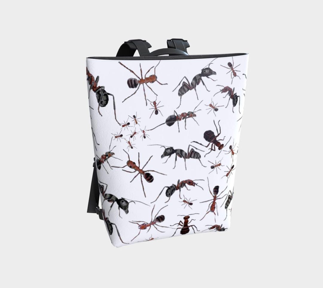 Ants Print Vegan Leather Backpack: Nature Art Knapsack - Etsy