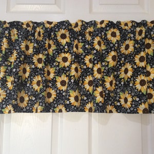 Sunflowers and Bees Valances 42" Wide X 14" Long/high in 100% Premium ...