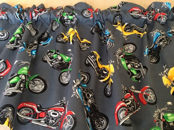 Motorcycles Curtain Valance 41 Wide X 15 - Etsy
