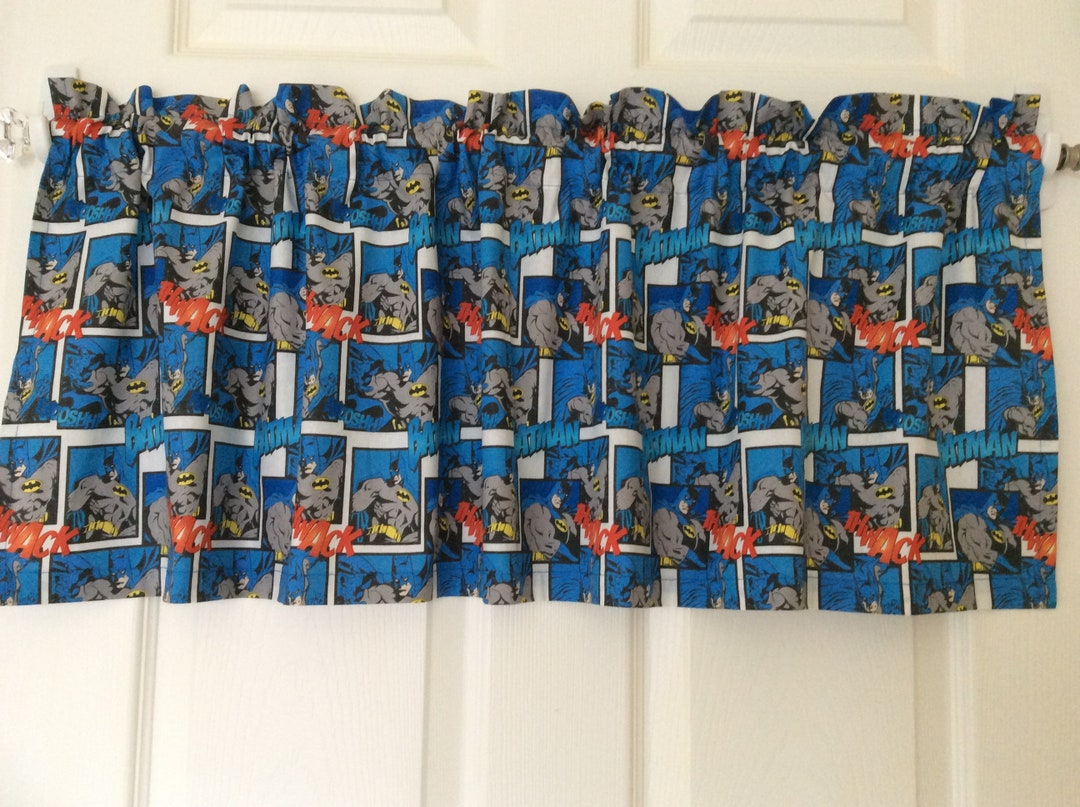 BATMAN Valance 42" Wide and 15" Long/height in 100% Cotton - Handmade ...
