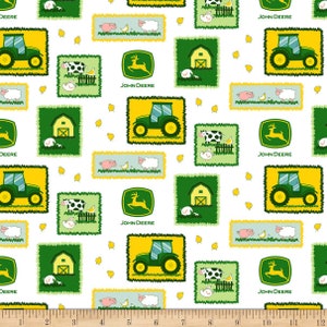 John Deere Tractor Patches Valance 42" Wide and 15" Long/height in 100% ...