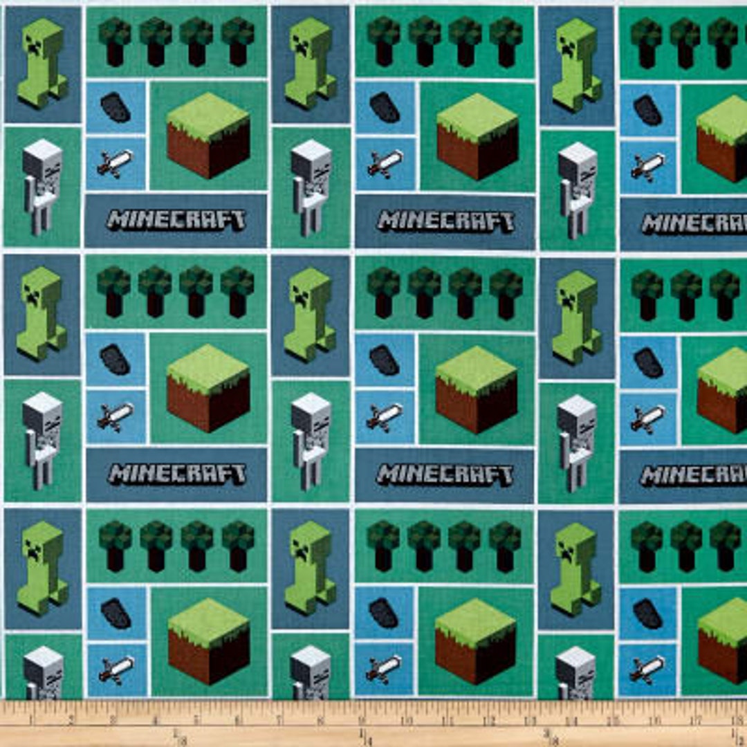 Mojang Minecraft Fabric 34" Wide and 20.5" Long/high in 100% Cotton - Etsy