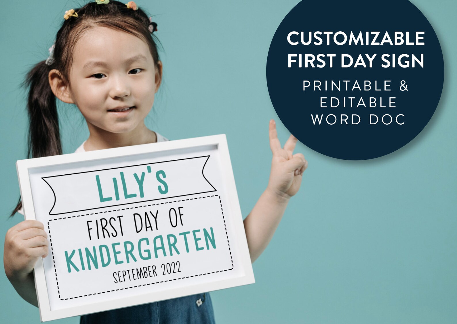 Editable Printable First Day Back to School Sign, Reusable Poster ...