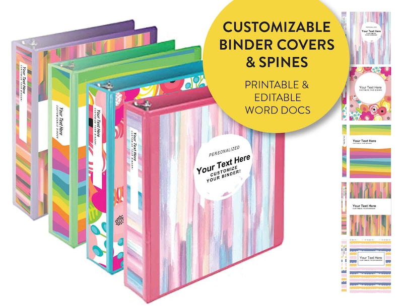 Binder Cover Printable Editable, Binder Insert, Planner Cover, Teacher ...