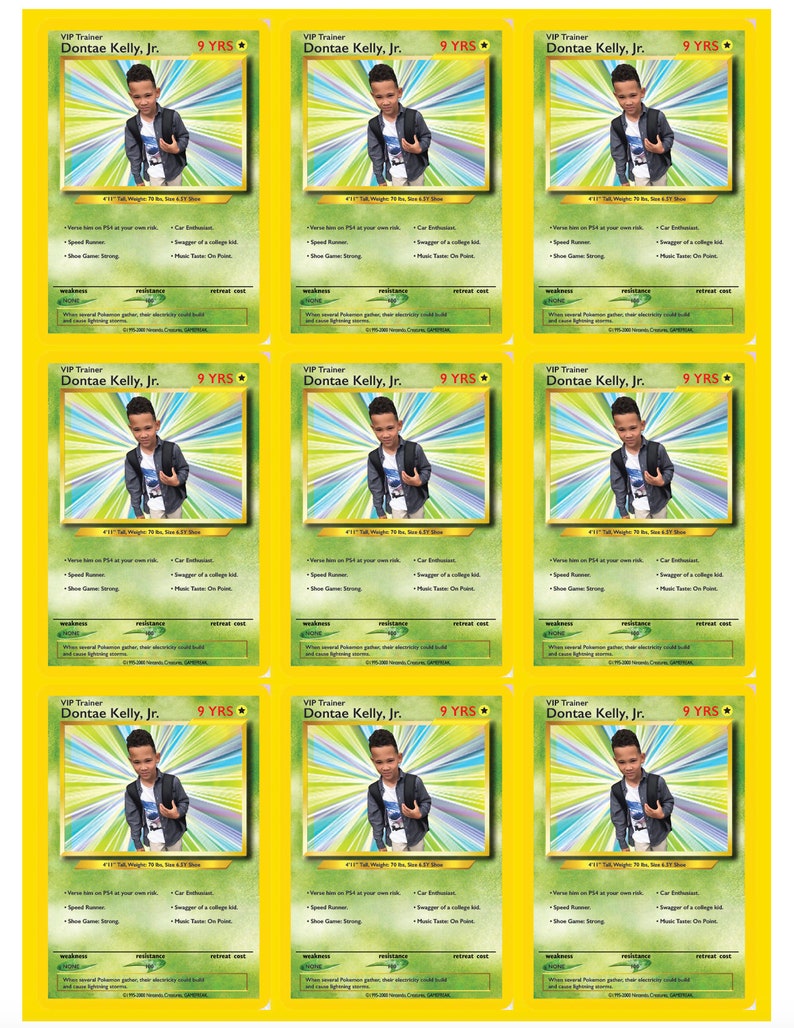 Custom Pokemon Card - Create Your Own Personalized Birthday Valentine ...
