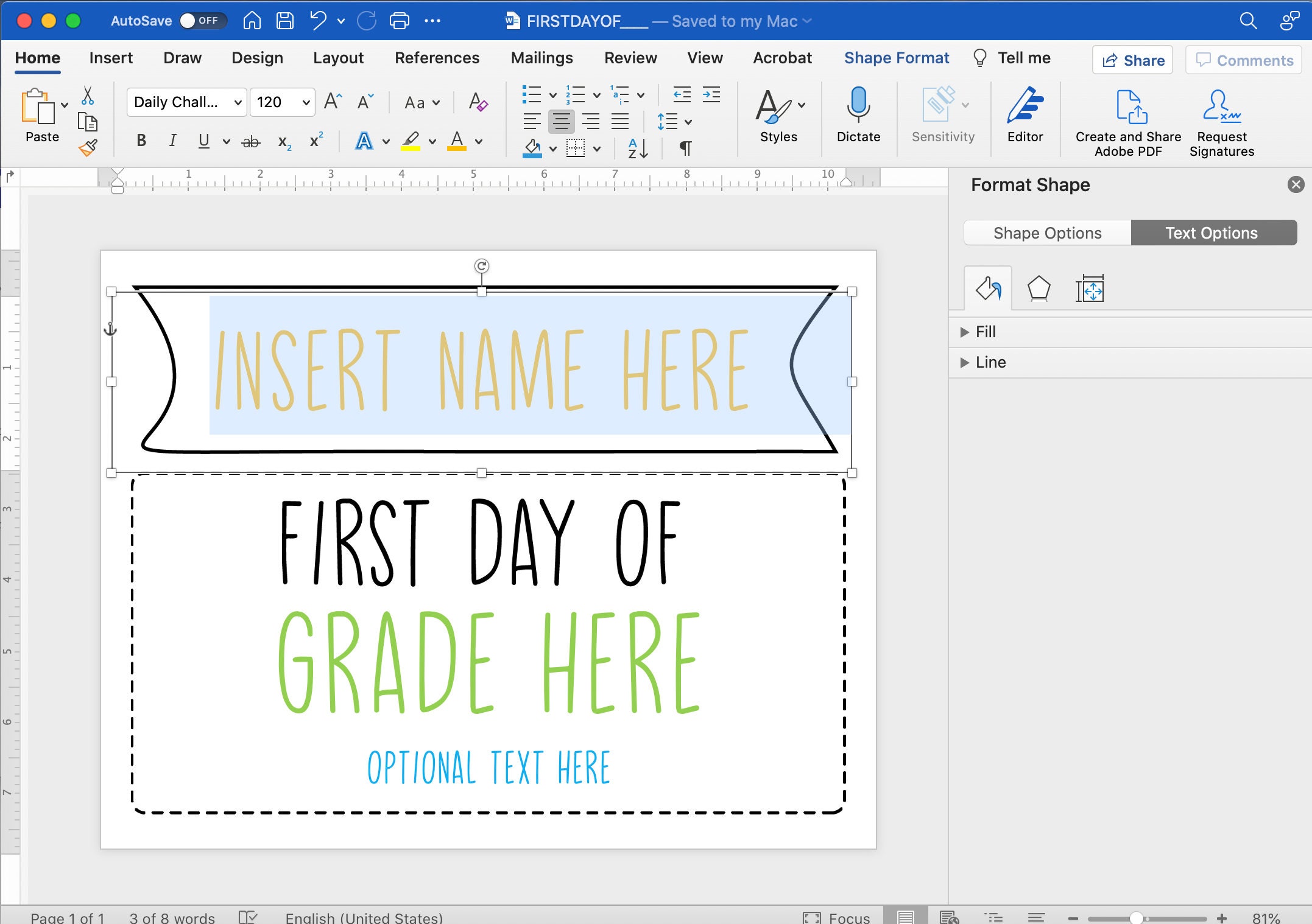 Editable Printable First Day Back to School Sign, Reusable Poster ...