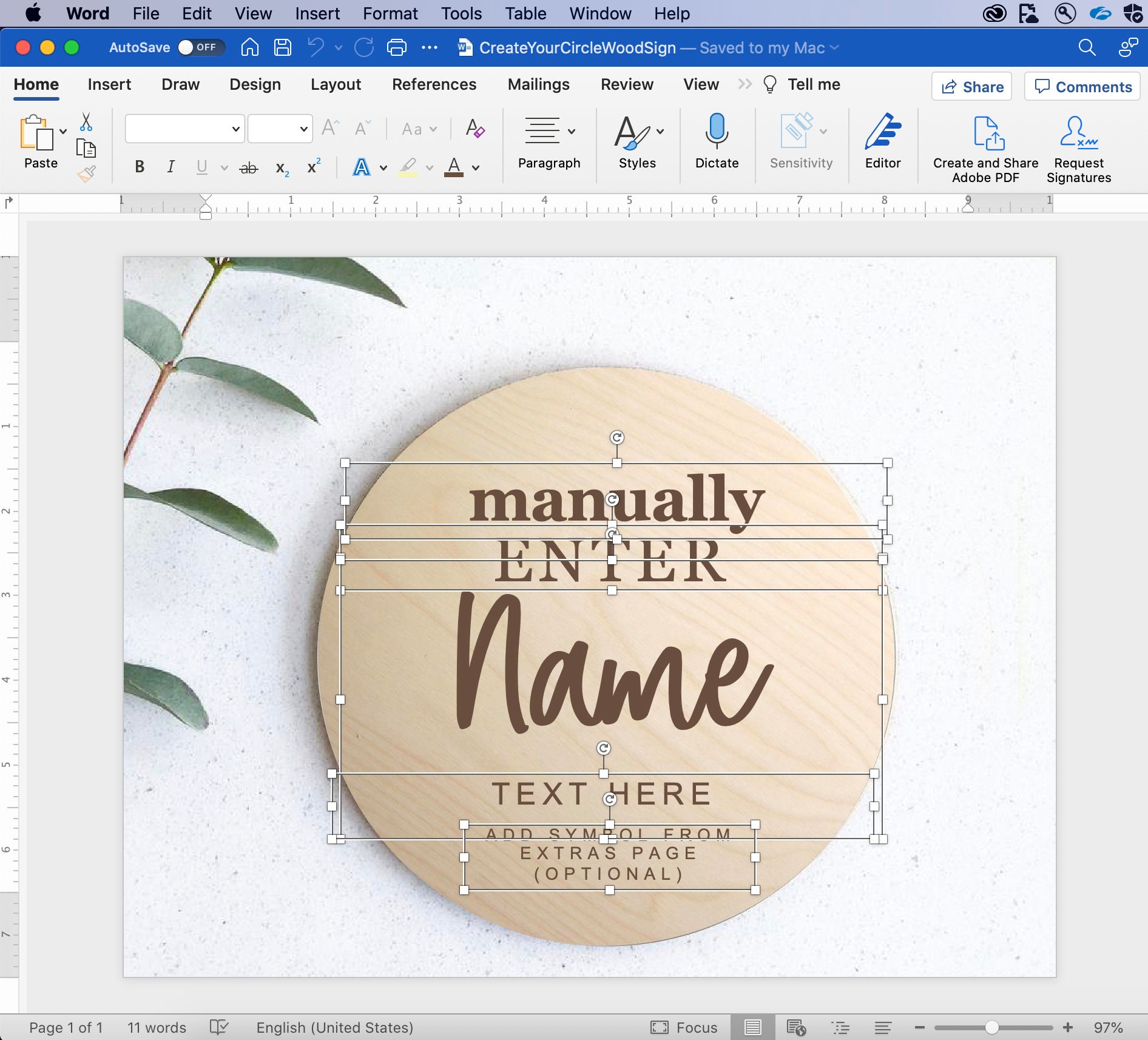 Circle Name Mockup Instant Download Make Your Own Customize ...