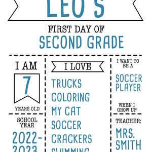 Editable Printable First Day Back to School Sign, Reusable Poster ...